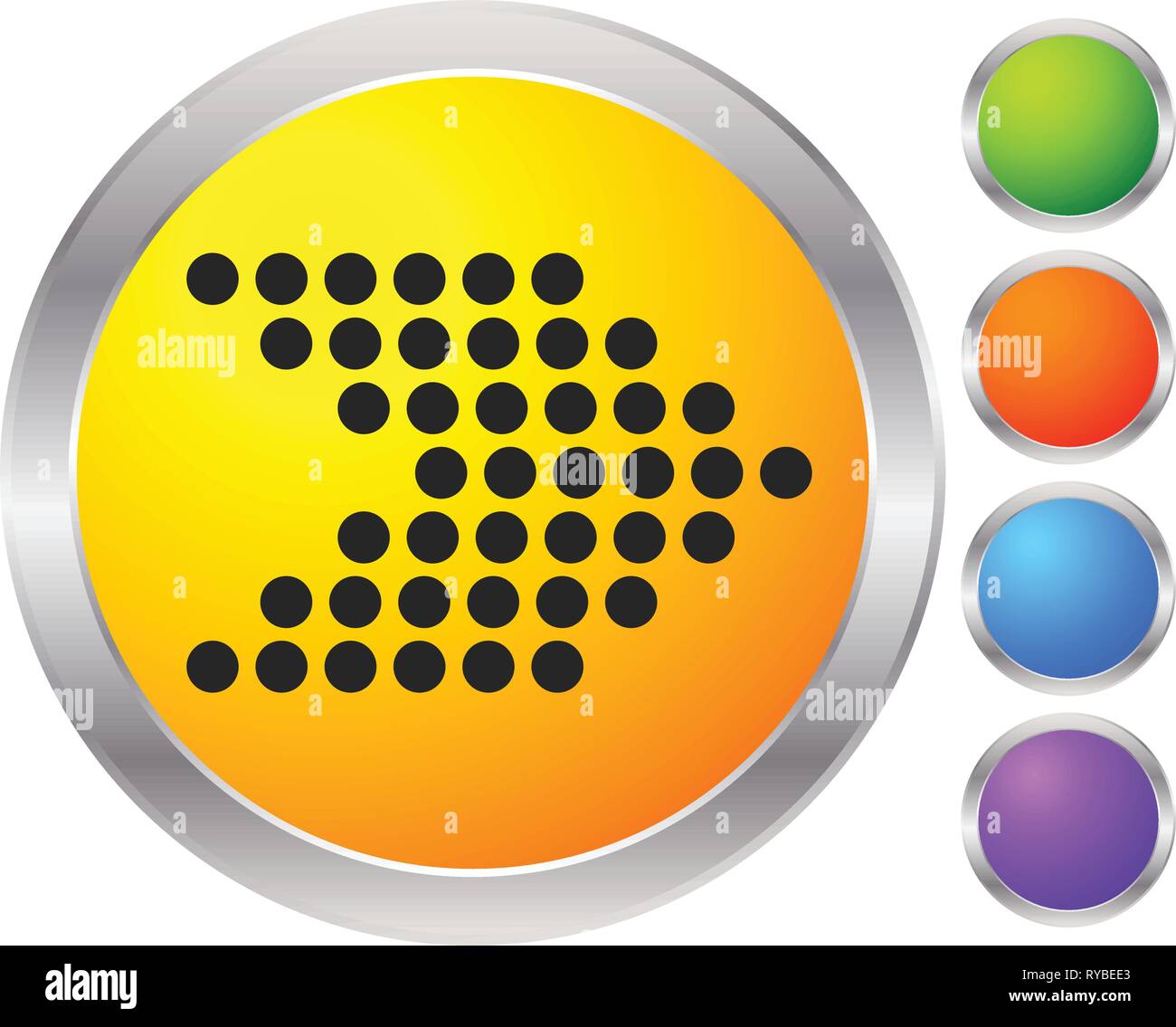 Icon, button with dotted arrow symbol. Right arrow Stock Vector Image ...