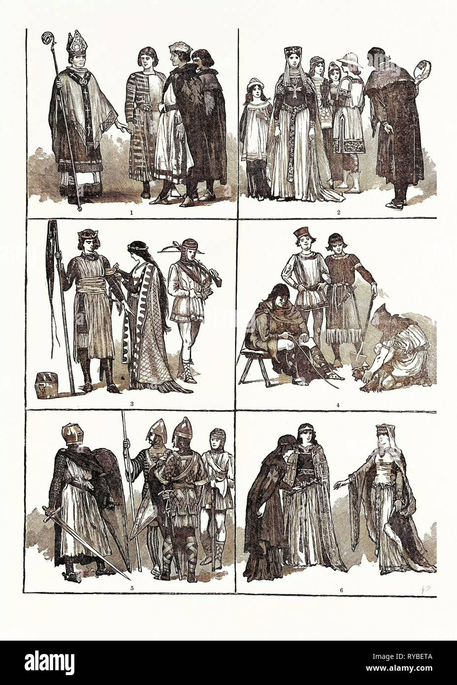 Norman costumes of the eleventh century Cut Out Stock Images & Pictures ...