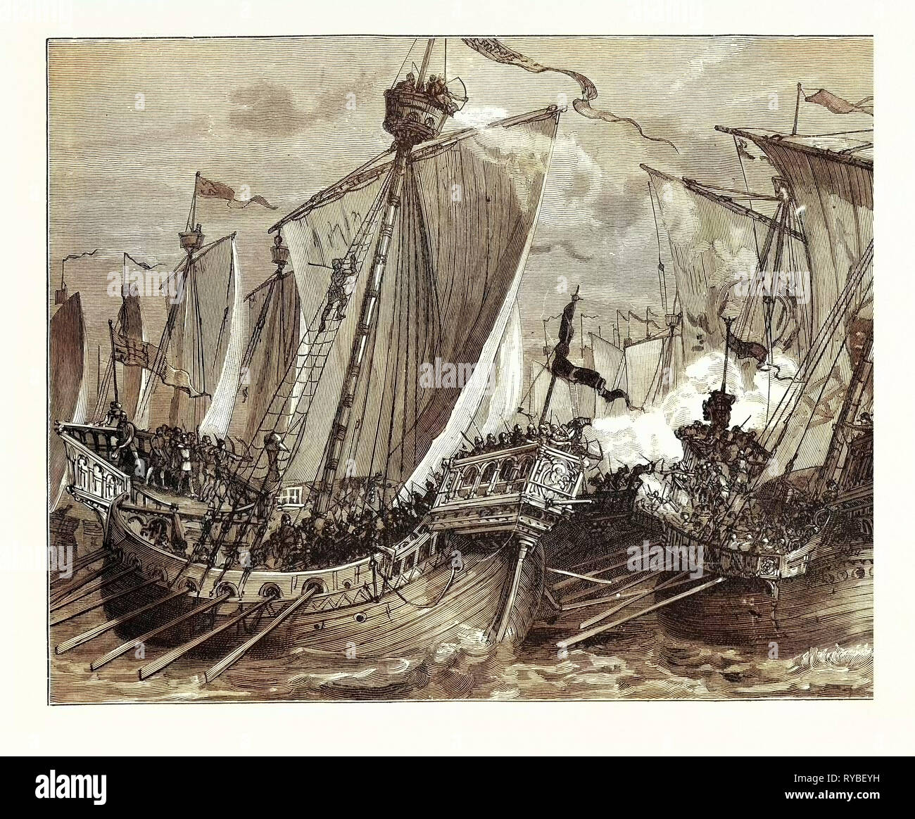 Defeat of the French Fleet in the English Channel Stock Photo - Alamy