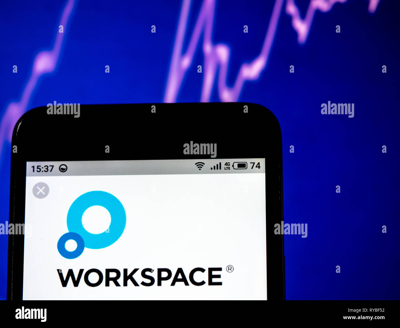 Workspace Group plc company logo seen displayed on smart phone Stock ...