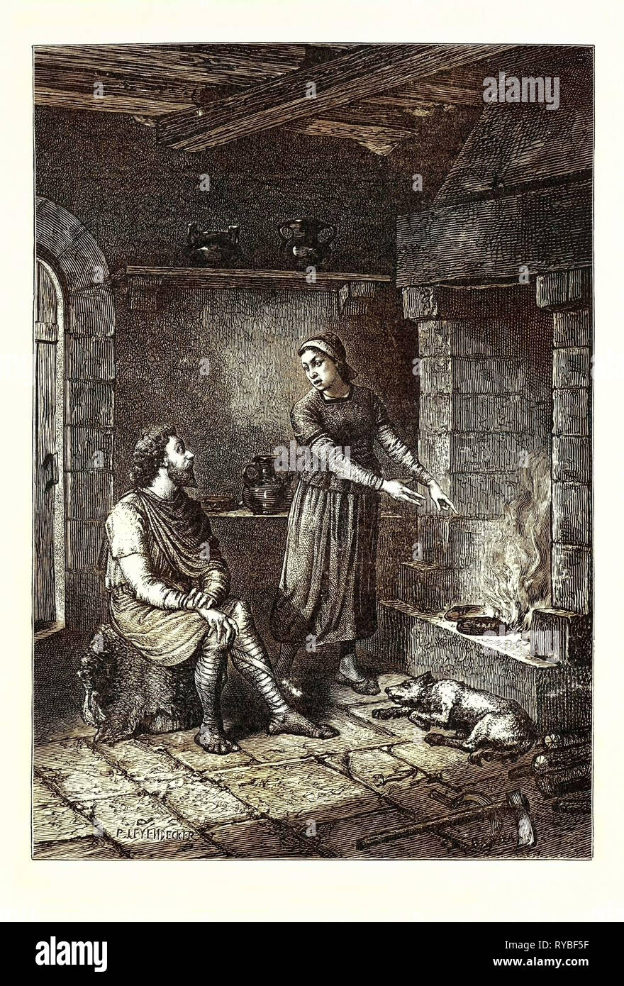 Alfred in Adversity. The Burning of the Cakes Stock Photo - Alamy