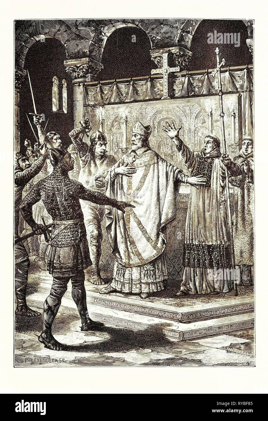 The Murder of Thomas Becket Stock Photo - Alamy