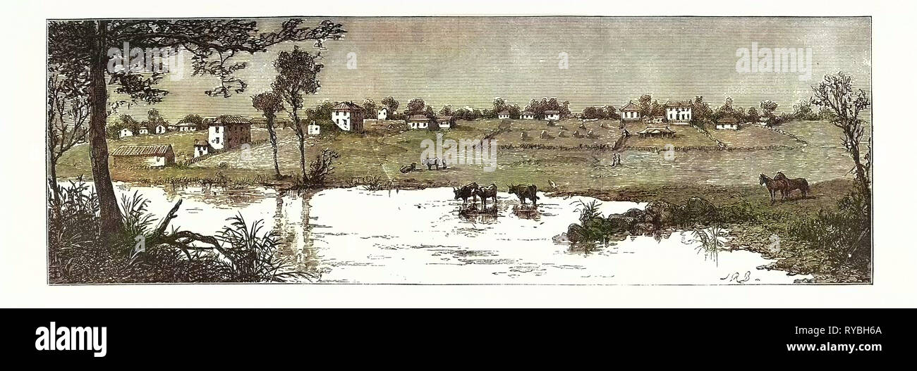 Melbourne, Sketch Made 1838, Australia, Engraving 1880 Stock Photo - Alamy