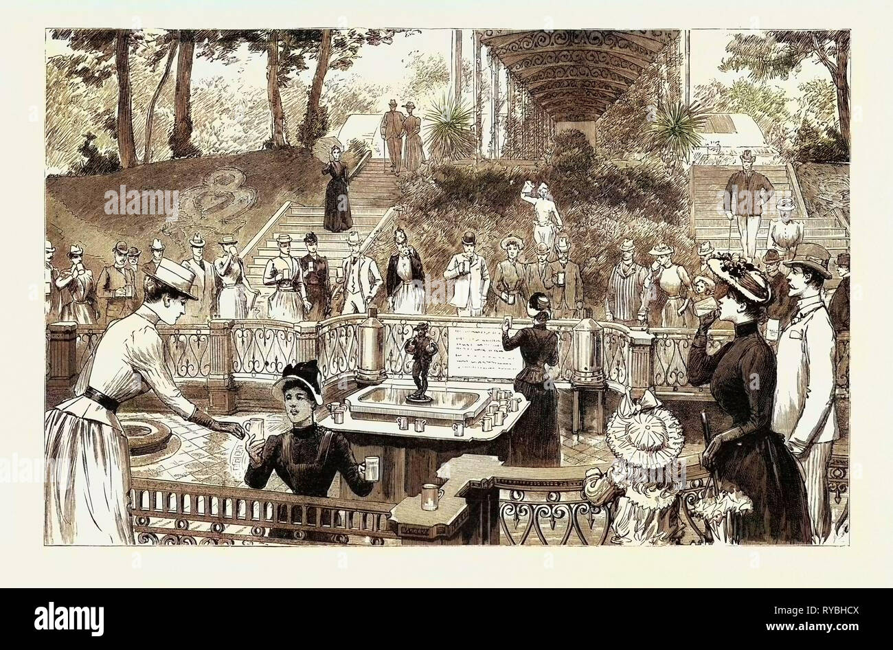 Bad Homburg Vor Der Hohe, Germany: The Elizabeth Spring, 1890 Engraving ...