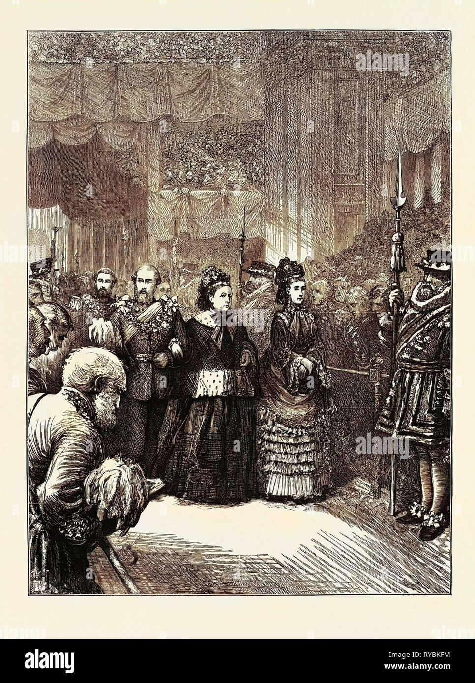 Inside St. Paul's: The Royal Procession Passing Up the Nave Stock Photo ...