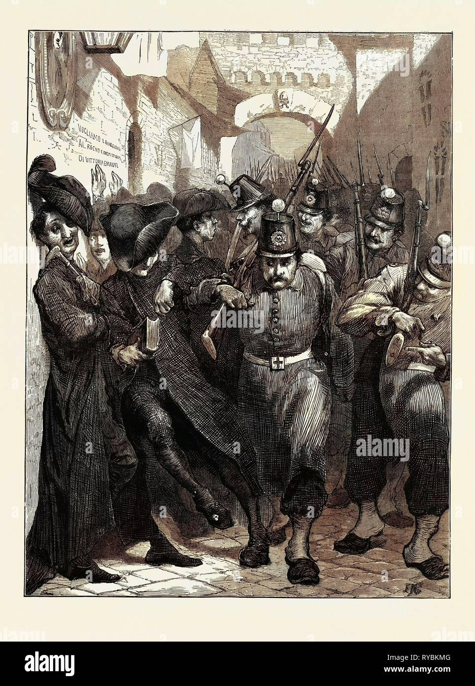 Italian Soldiers and Roman Priests: 'Who Shall Go to the Wall Stock ...