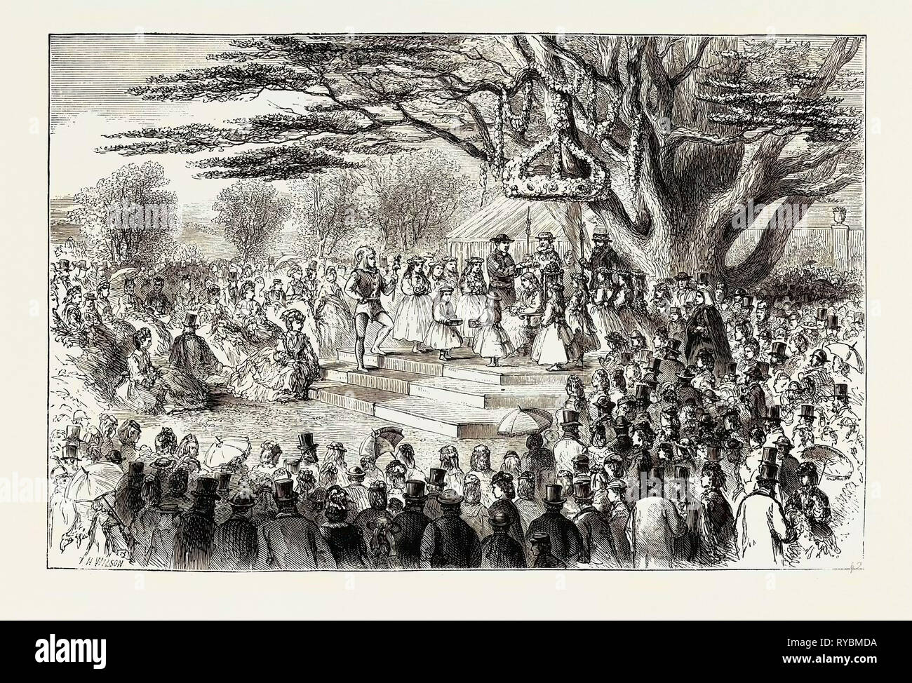 Crowning the May Queen at the Wymering Festival Stock Photo - Alamy