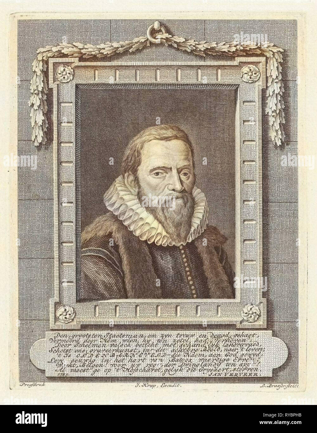 Portrait of Johan van Oldenbarneveld, Leendert Brasser, Jan Verveer ...