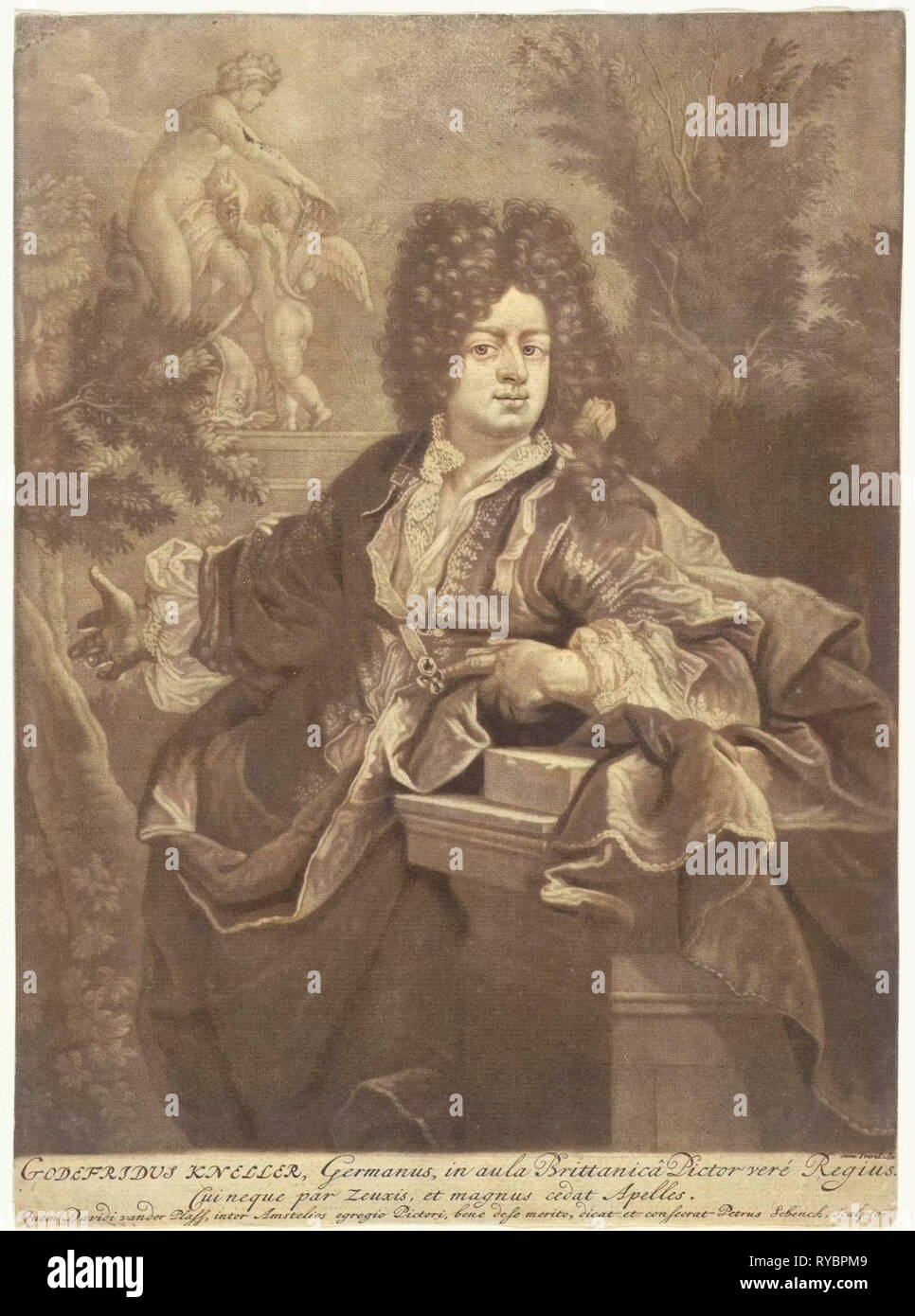 Portrait of Gottfried Kneller, Pieter Schenk (I), Anonymous, 1670 ...