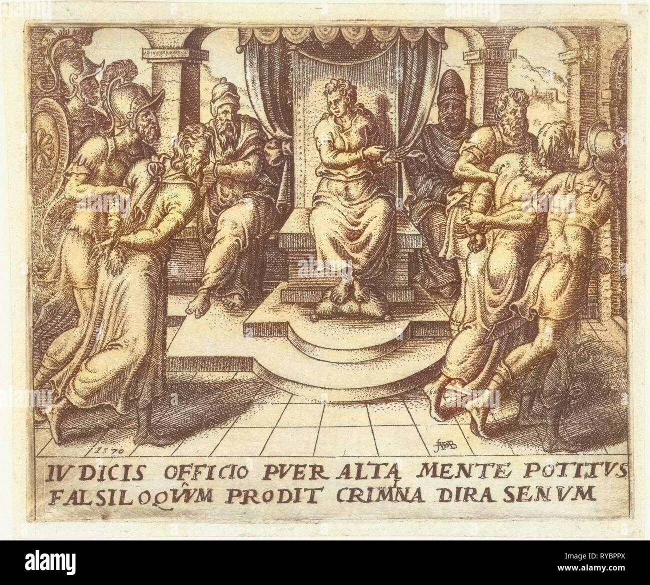 Daniel condemns the elders, Abraham de Bruyn, 1570 Stock Photo - Alamy