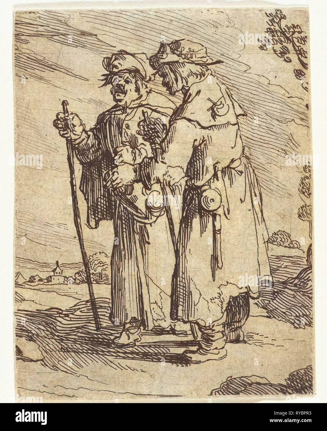 Two pilgrims on the road, Andries Both, ca. 1622 - ca. 1642 Stock Photo ...