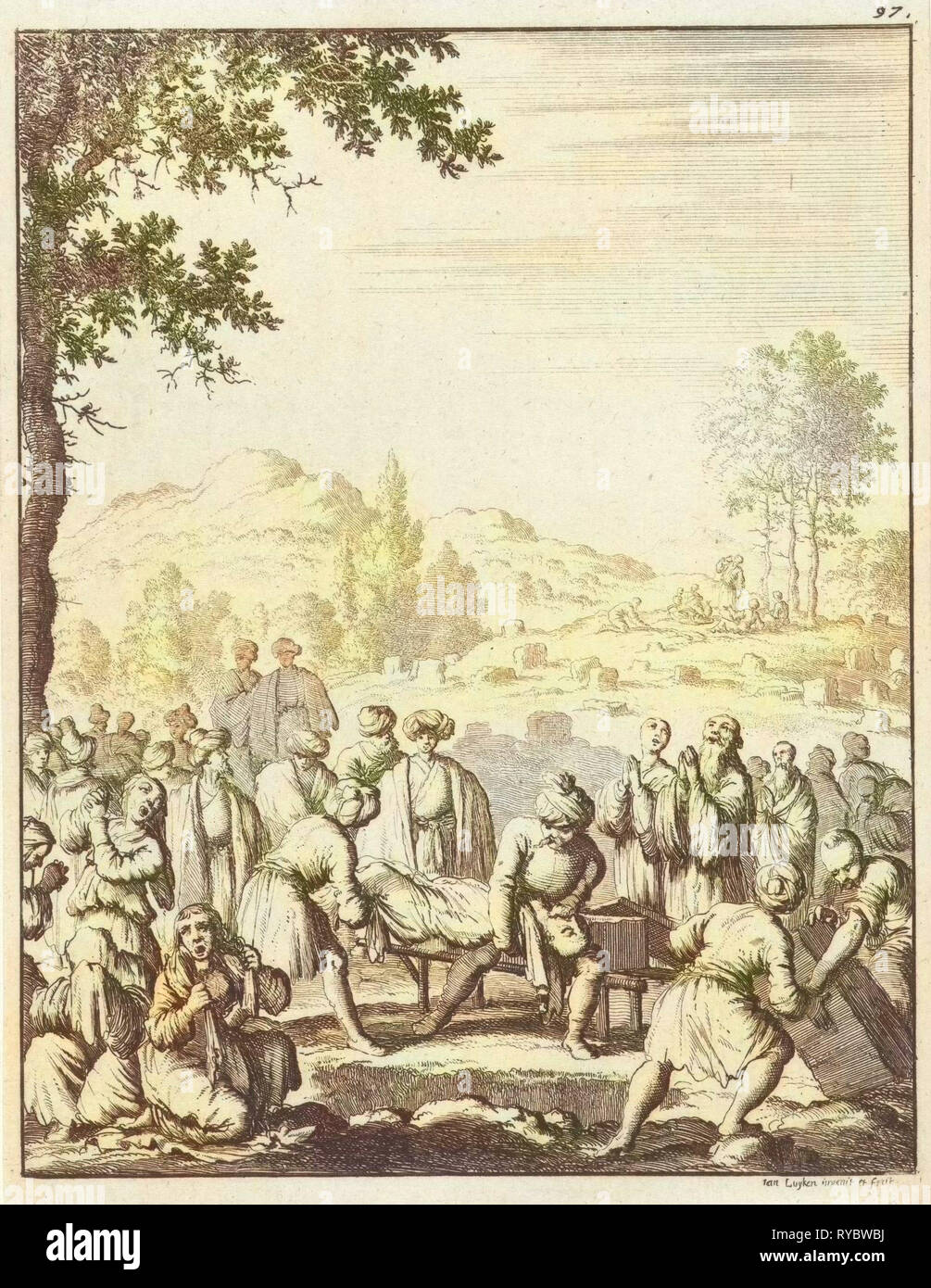 Turkish funeral, Jan Luyken, 1681 Stock Photo - Alamy
