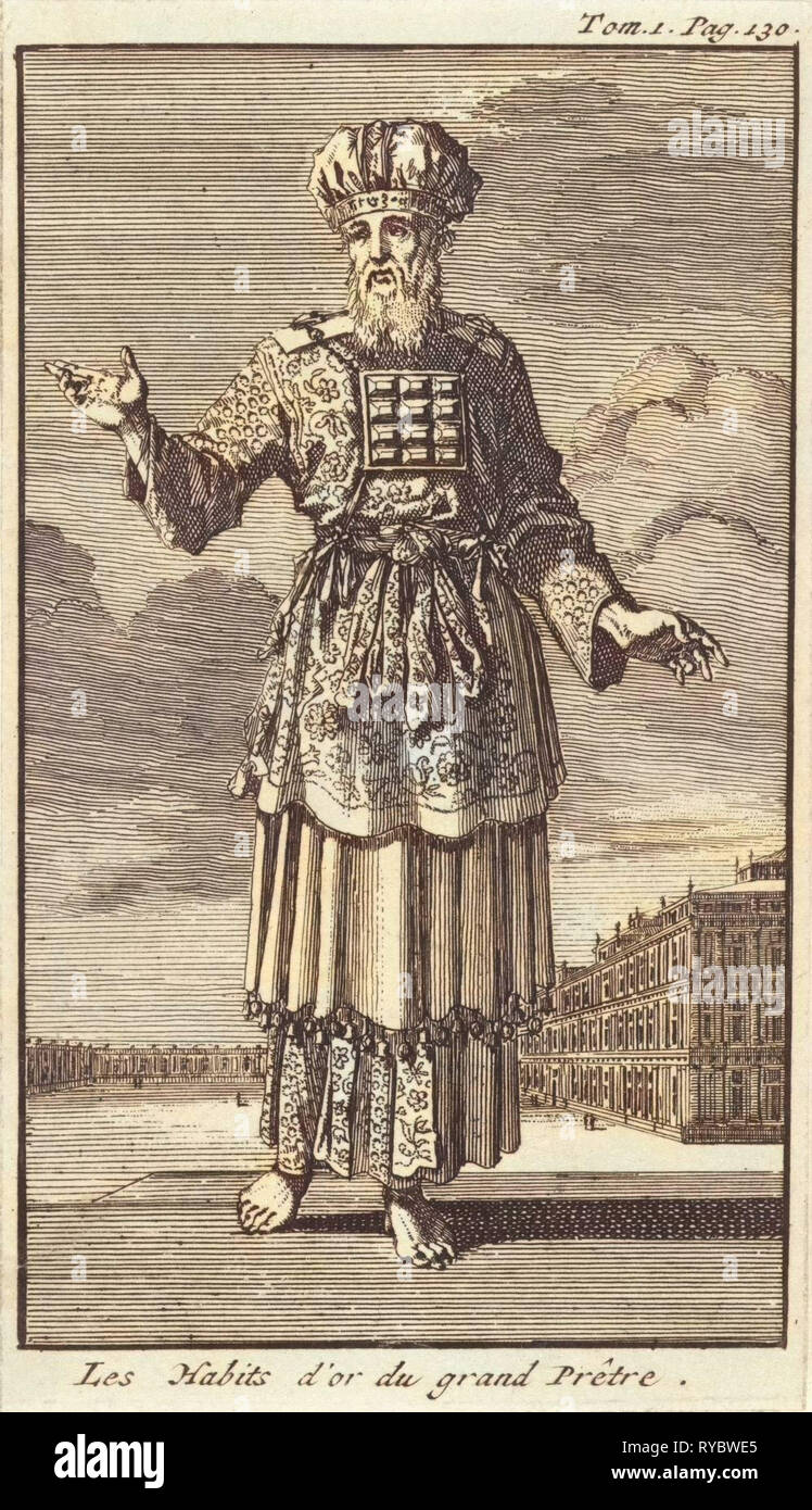 High Priest in liturgical clothing, Jan Luyken, Pieter Mortier, 1705 ...