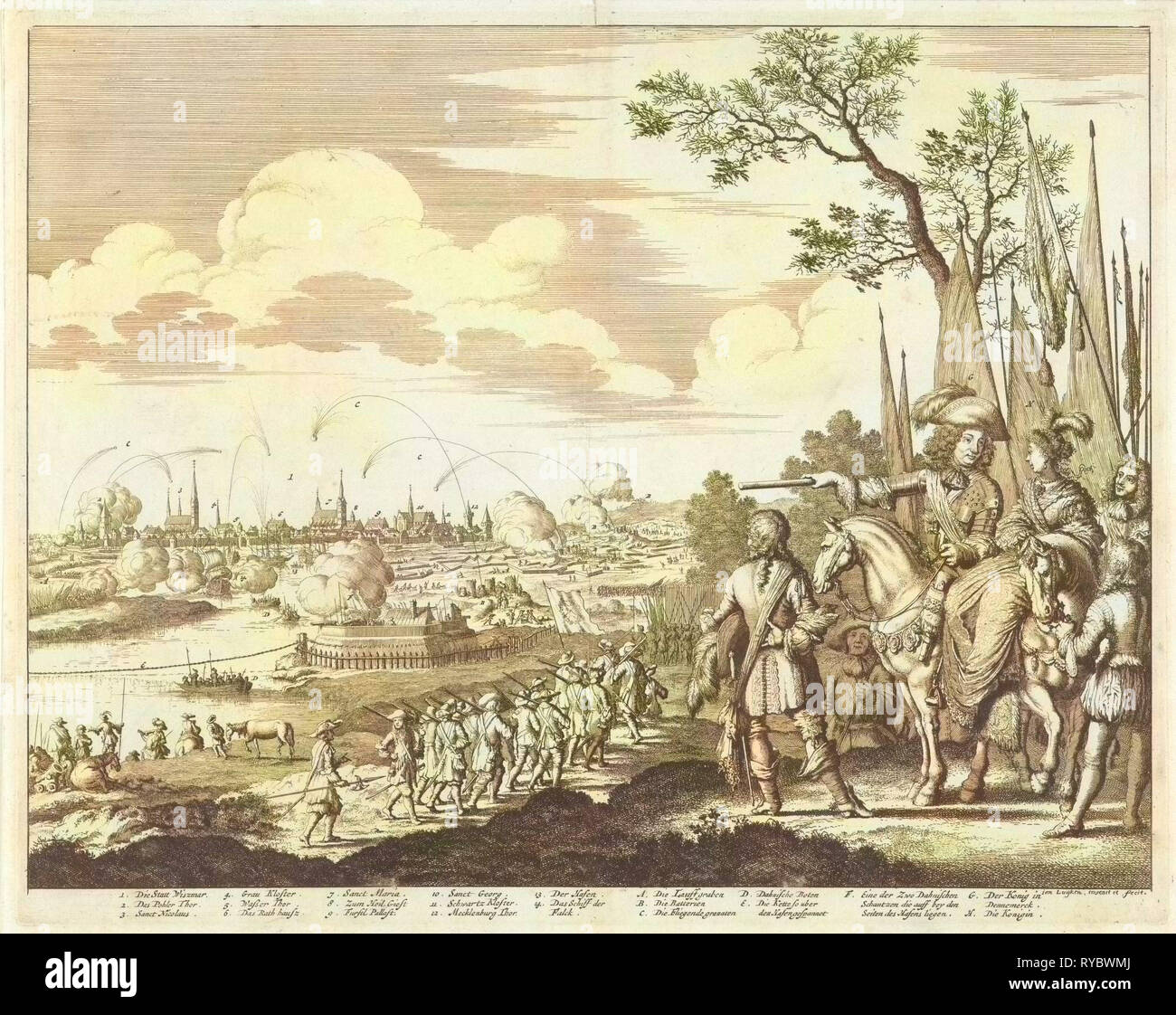 Siege and conquest of Wismar by the Danish Army, 1675, Germany Stock ...