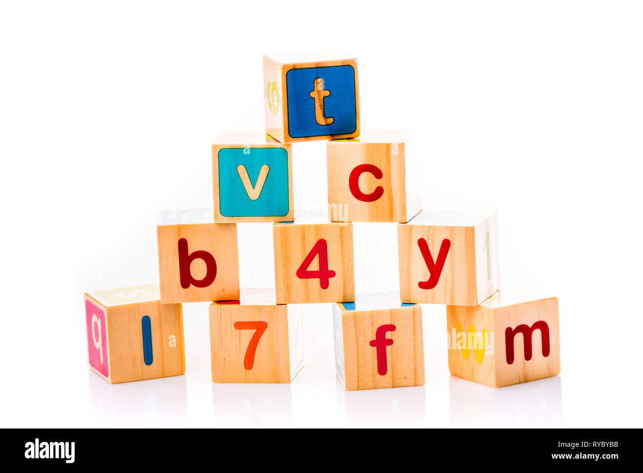 Toy cubes. Baby collection. ABC letters made from baby toys Stock Photo ...