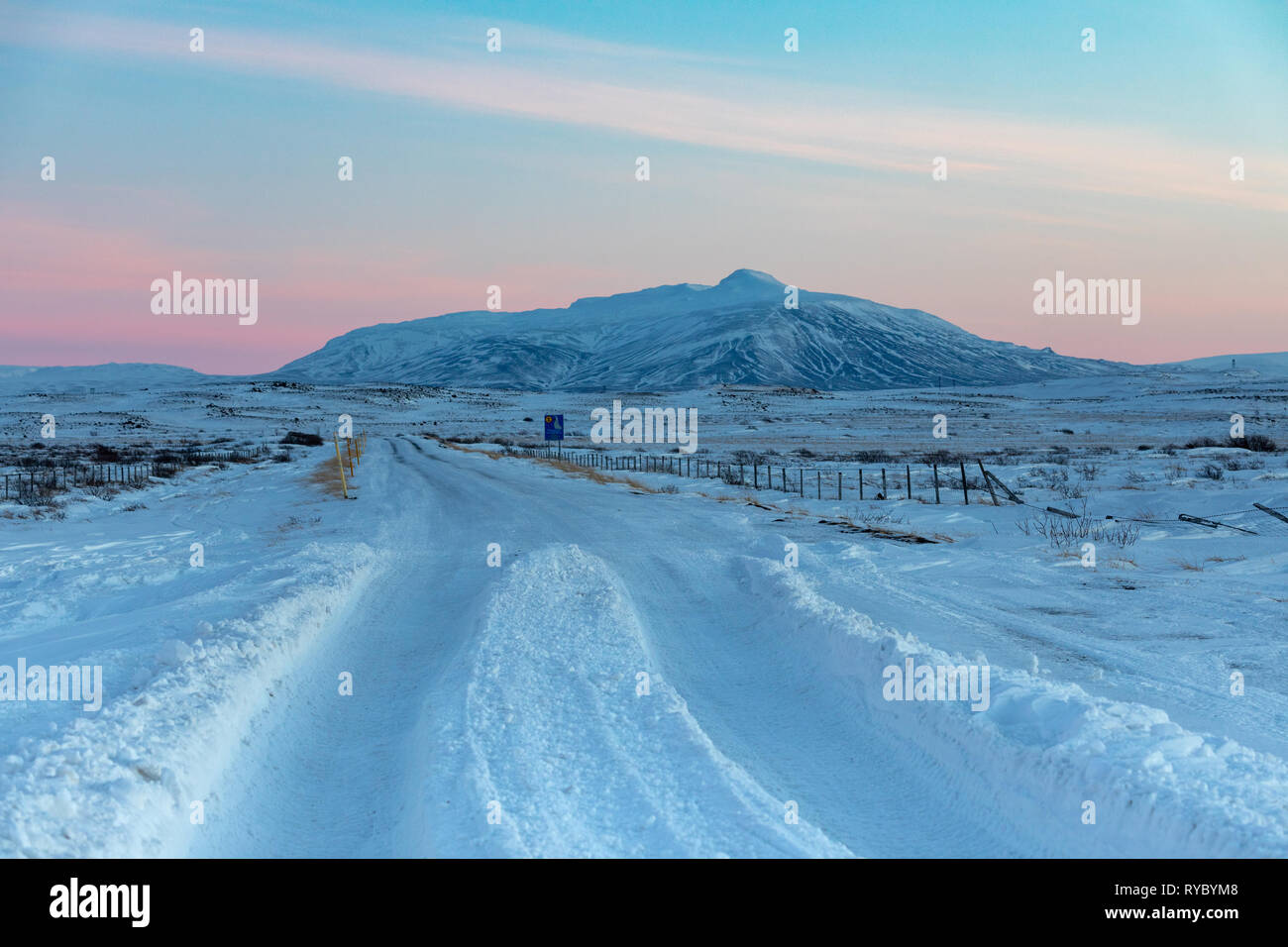 Ice road in Iceland Stock Photo - Alamy