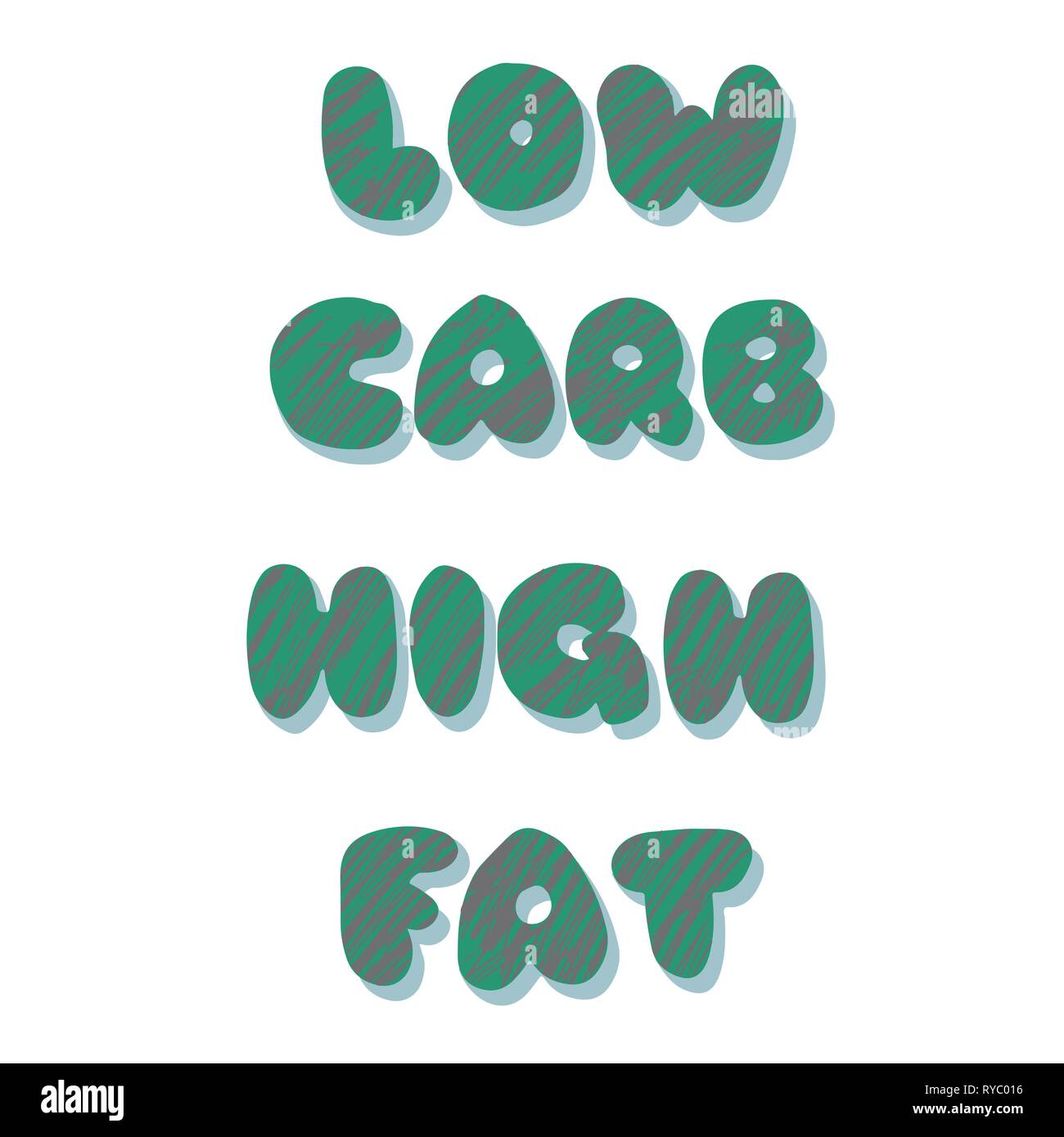 Low carb high fat lettering. Keto diet hand drawn typography. Perfect ...