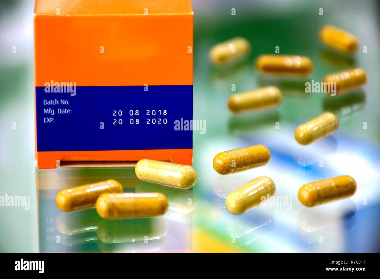 Manufacturing date and expiry date on some pharmaceutical packaging ...