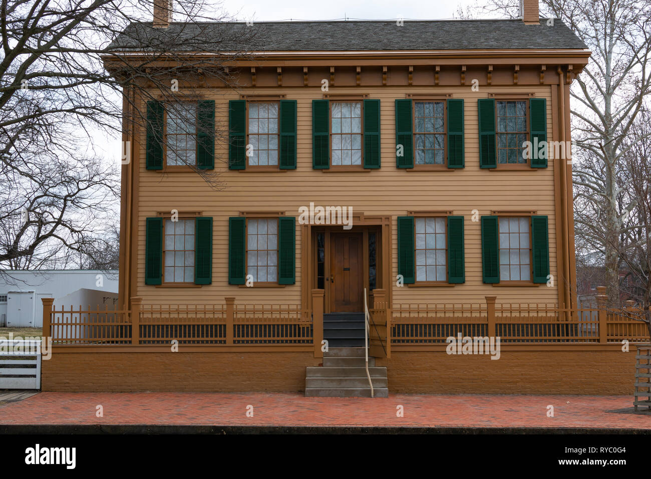 Springfield, Illinois, USA - March 10th, 2019. Abraham Lincoln home on ...