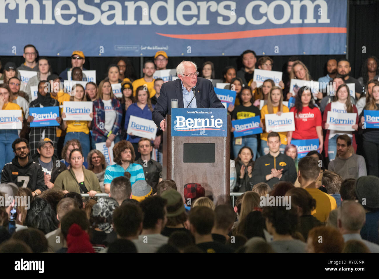 Iowa City, Iowa, USA. 8th March, 2019. Vermont Senator Bernie Sanders ...