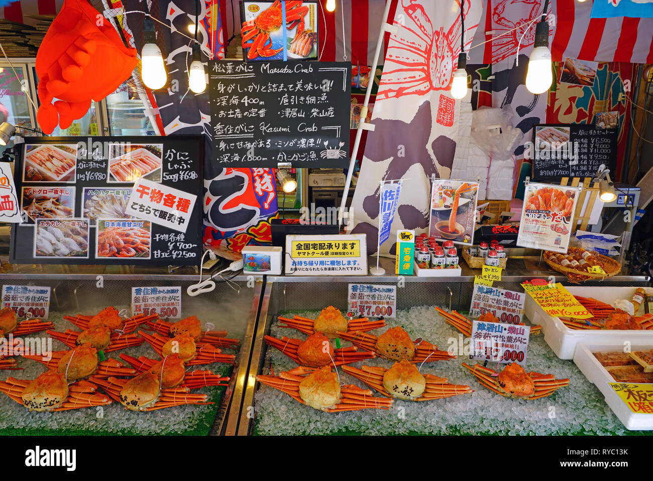 KINOSAKI ONSEN, JAPAN -25 FEB 2019- View of matsuba snow crab, a ...