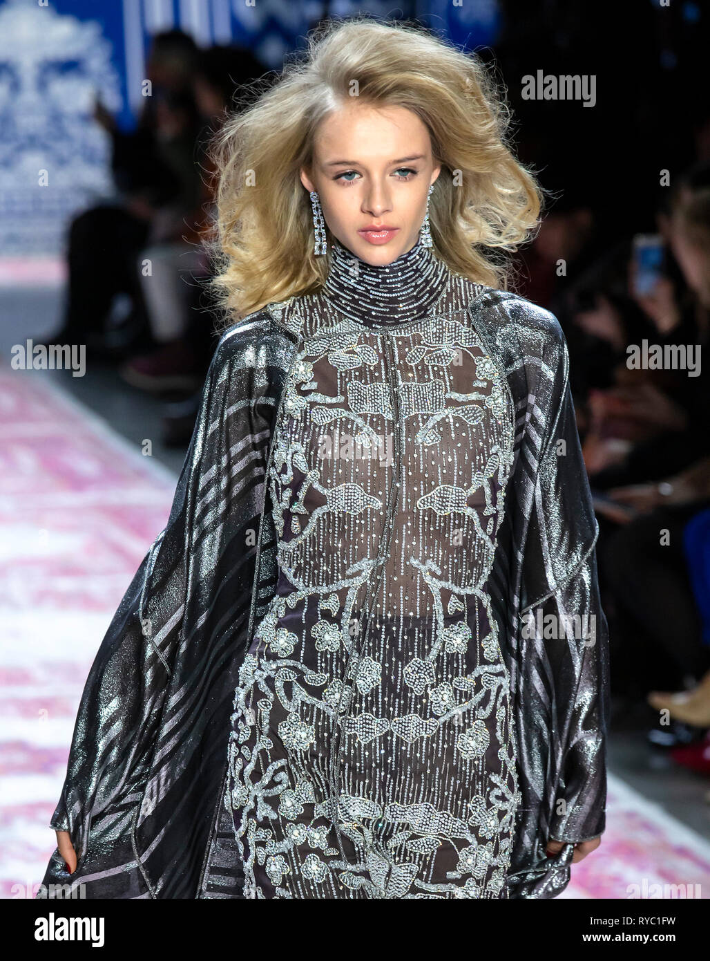 New York, New York - February 12 2019: Nina Dapper walks the runway at ...