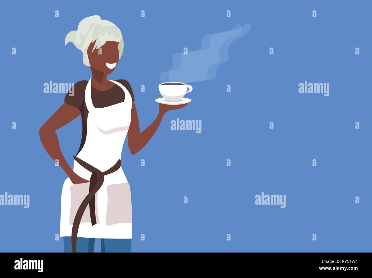 African american woman wearing apron Stock Vector Images - Alamy