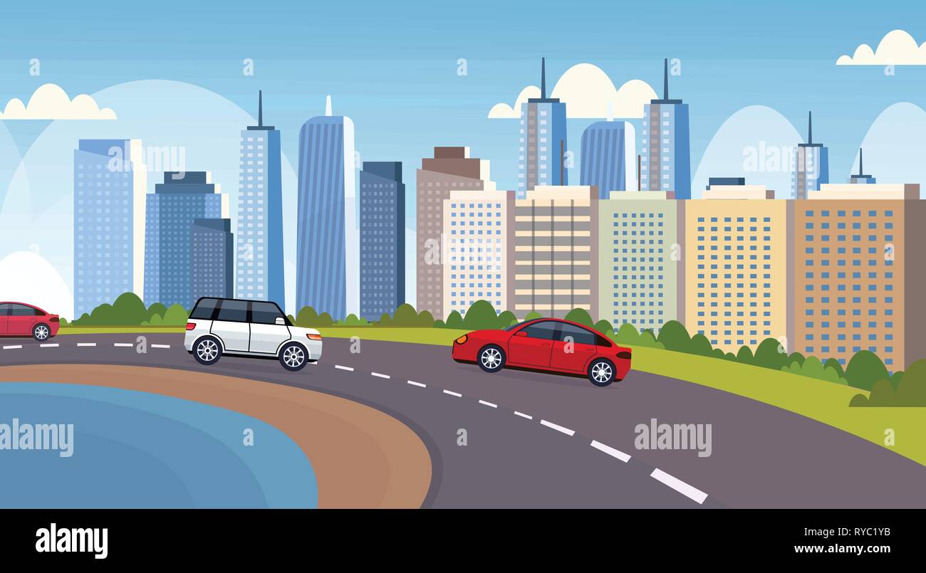 Panorama skyscrapers Stock Vector Images - Alamy