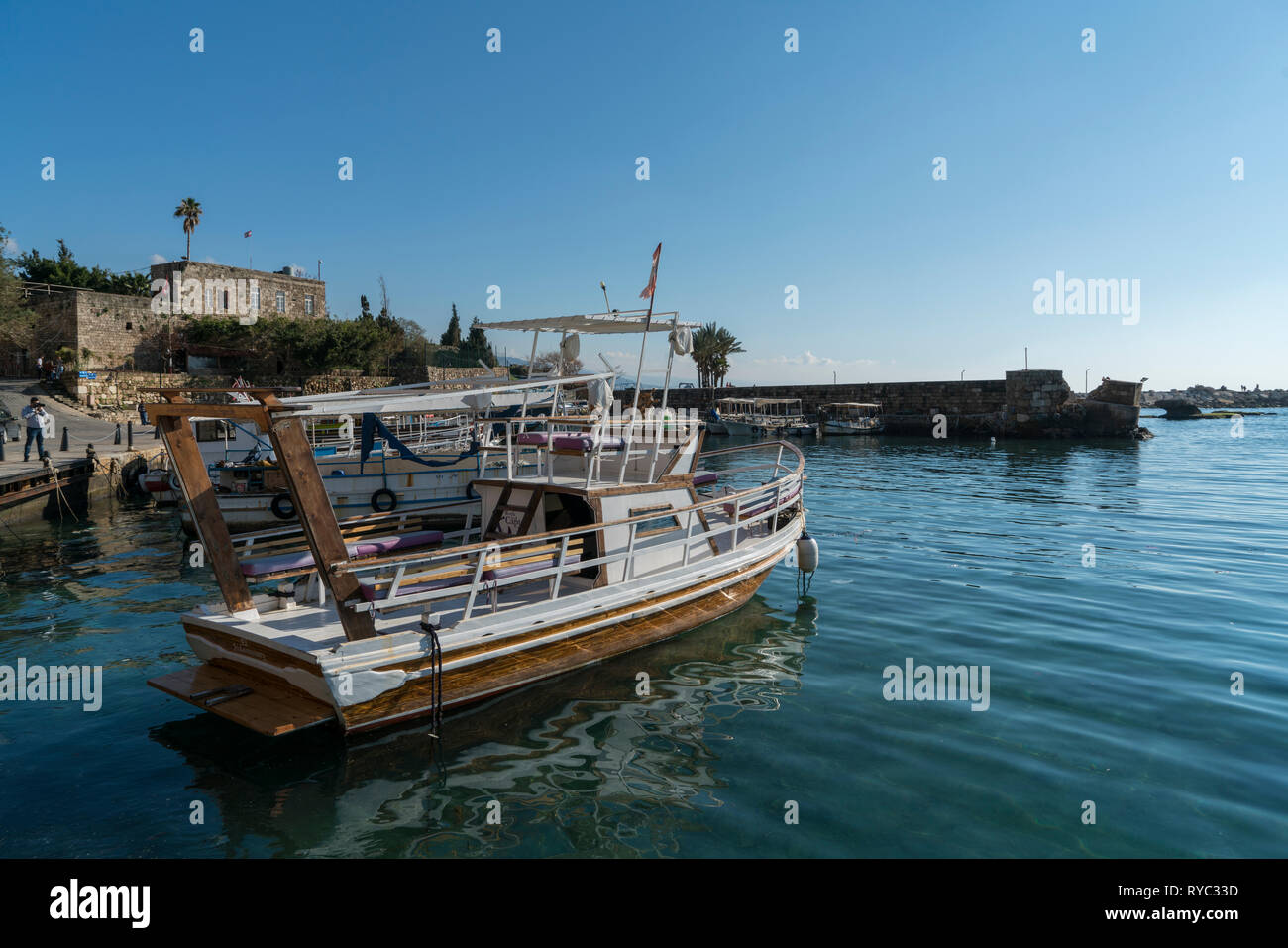 Fishing boats Byblos Lebanon Middle East Stock Photo - Alamy