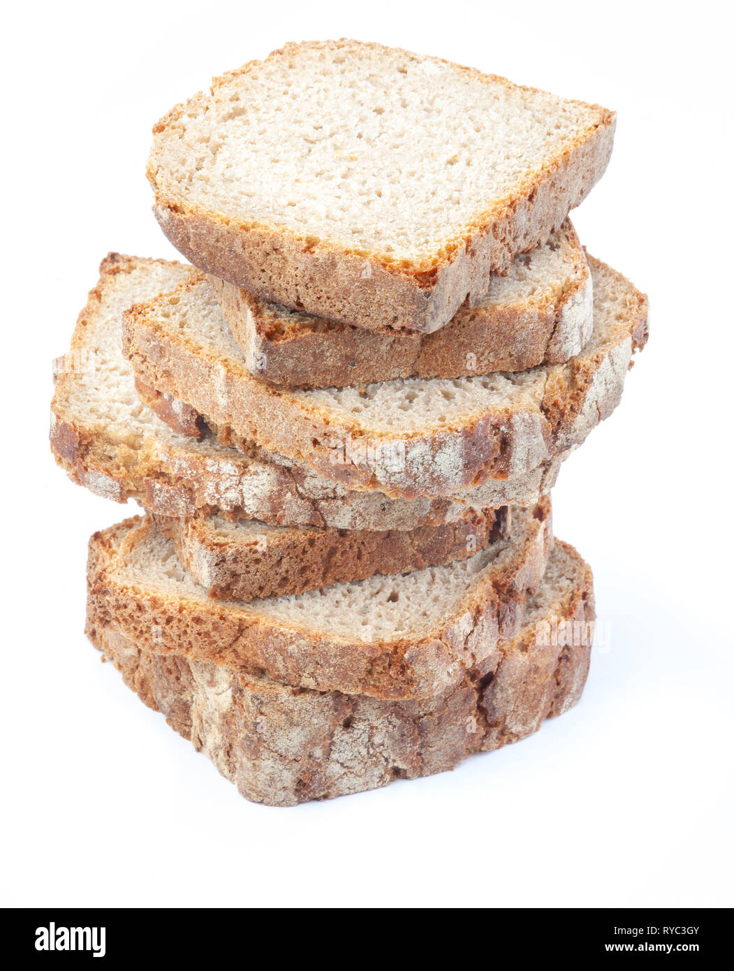 Sliced rye bread. Isolated on white background Stock Photo - Alamy