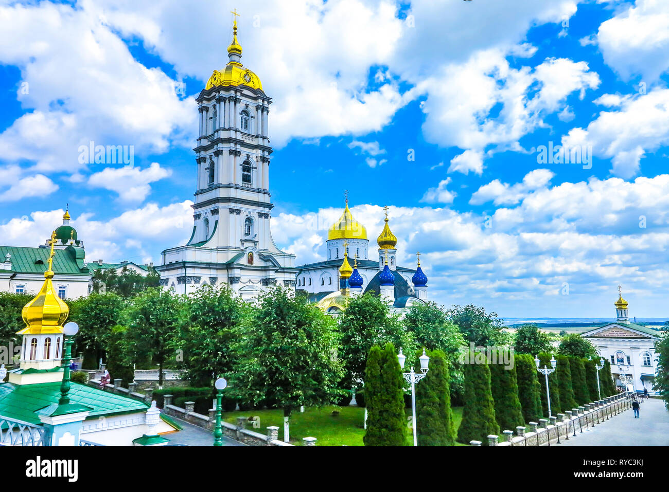 Pochaiv Lavra Orthodox Christian Monastery Complex Main Church Bell Tower Stock Photo - Alamy
