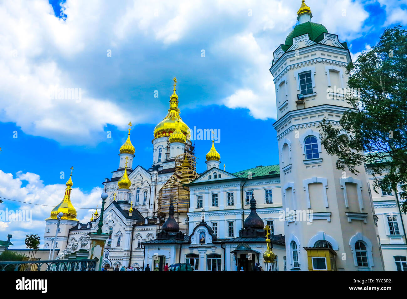 Pochaiv Lavra Orthodox Christian Monastery Complex Transfiguration Cathedral and Green Color ...