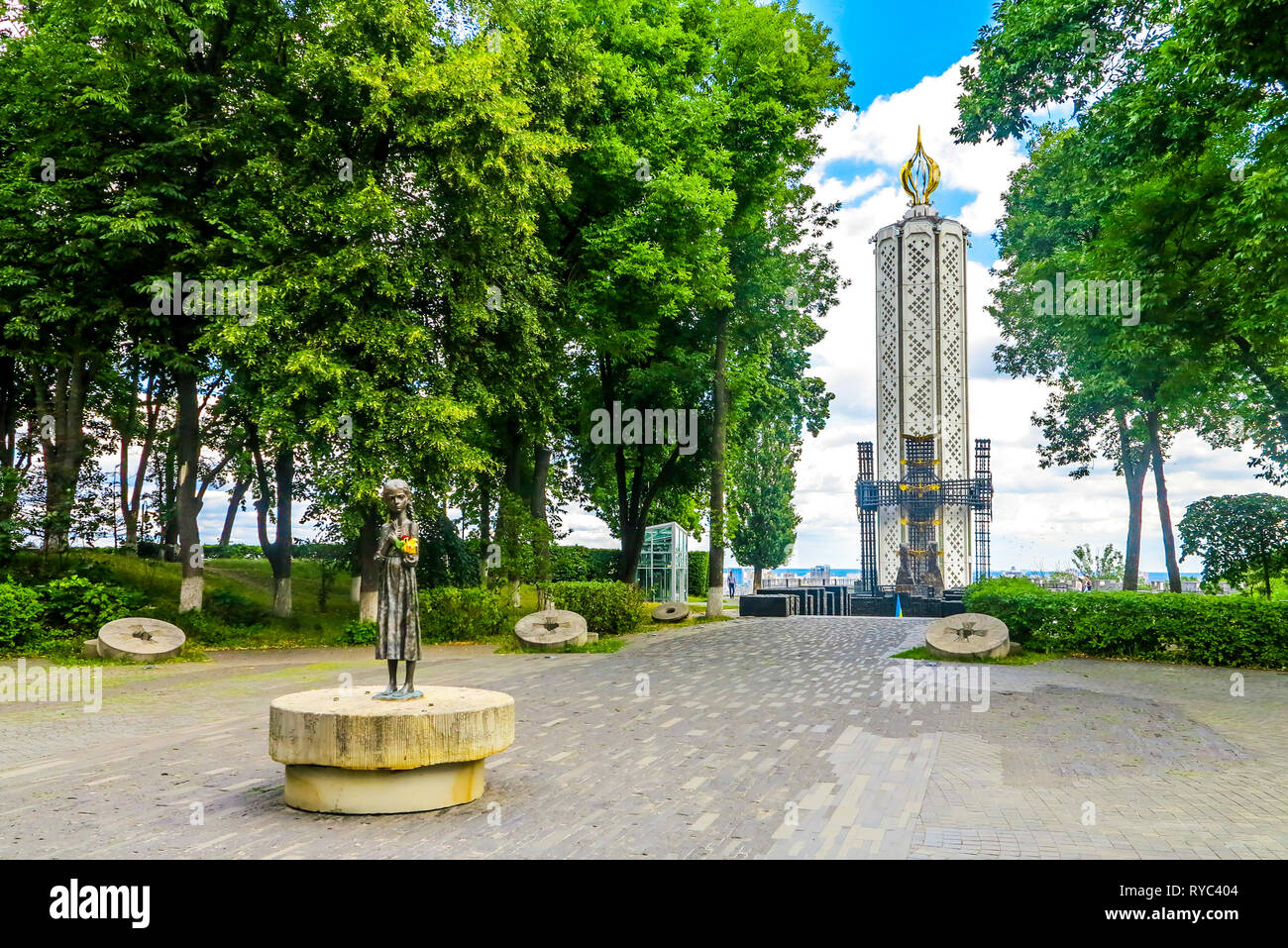 Kiev Park of Eternal Glory Famine Starving Girl Victim Statue with ...