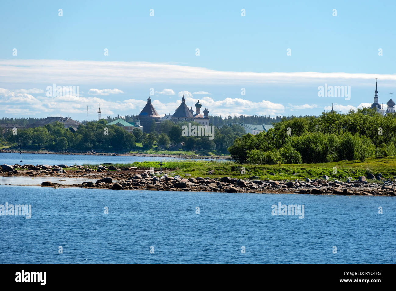 View on Solovetsky Monastery from the Bay of well-being, Russia ...