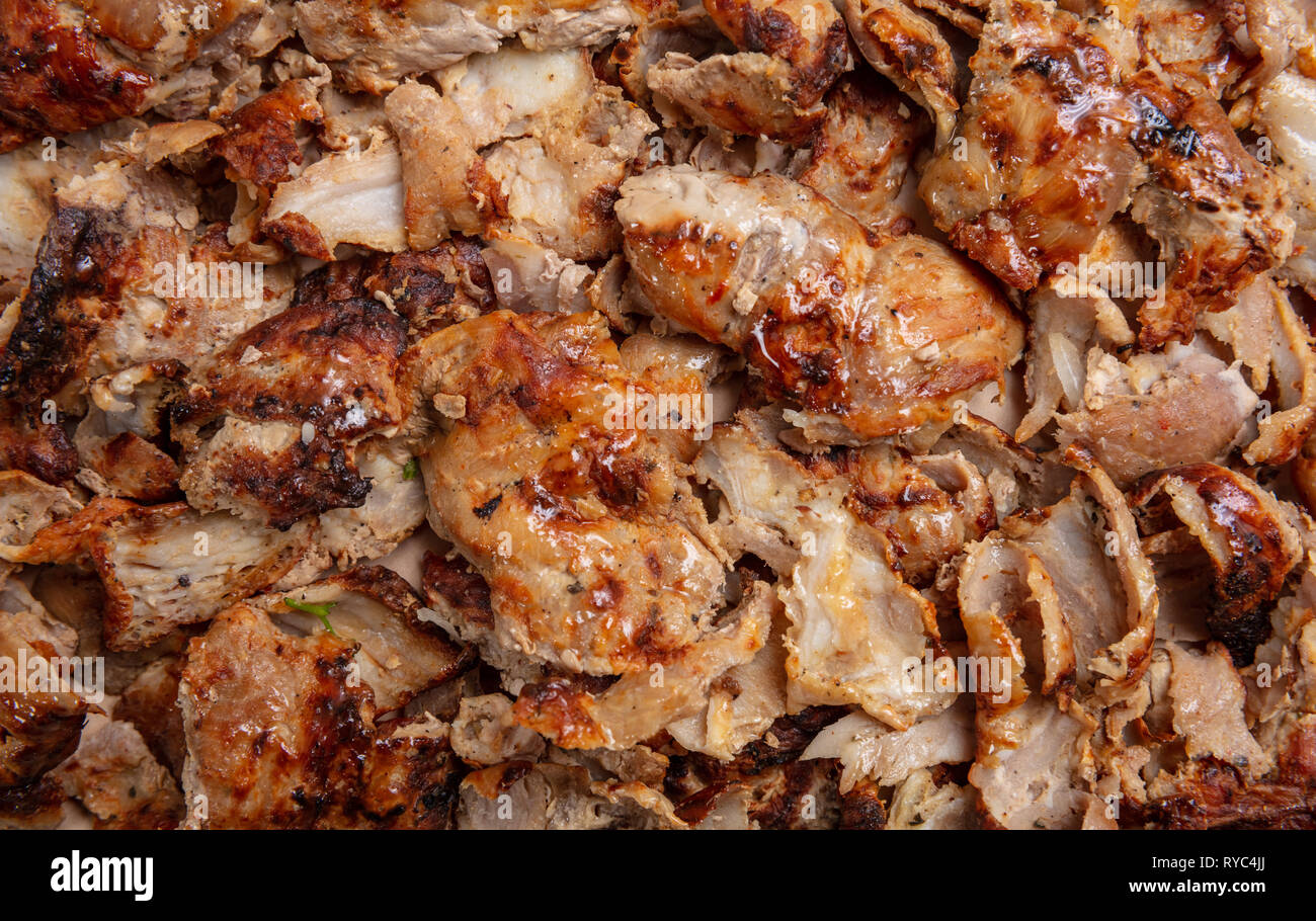 Shawarma, gyros texture background. Traditional turkish, greek meat ...