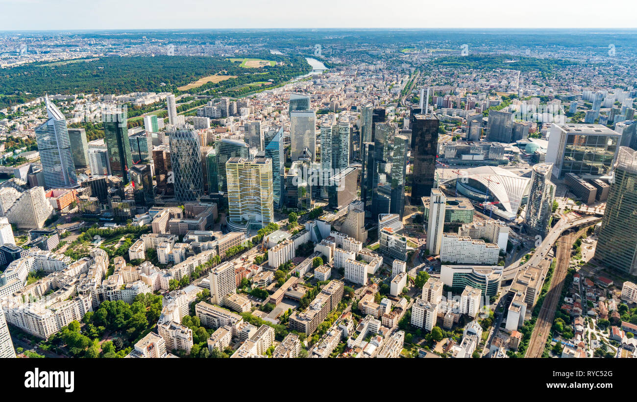Aerial View of the Financial District La Défense, Paris France Stock ...