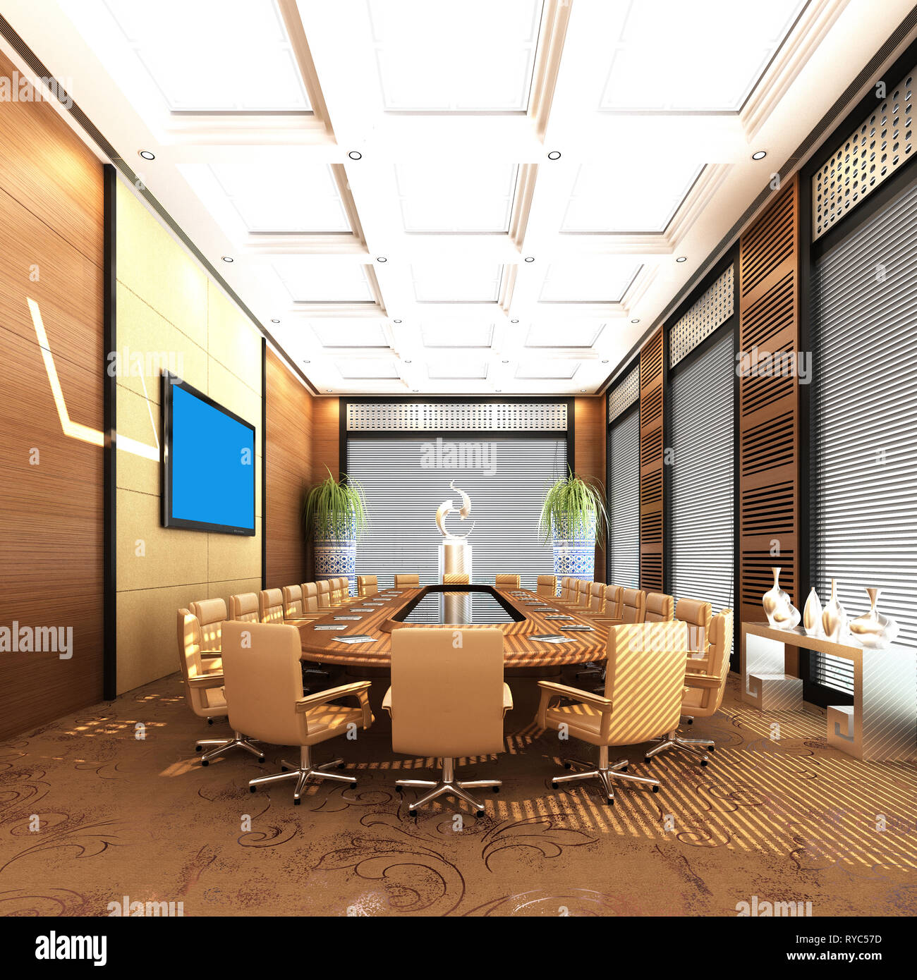 3d render meeting conference room Stock Photo - Alamy
