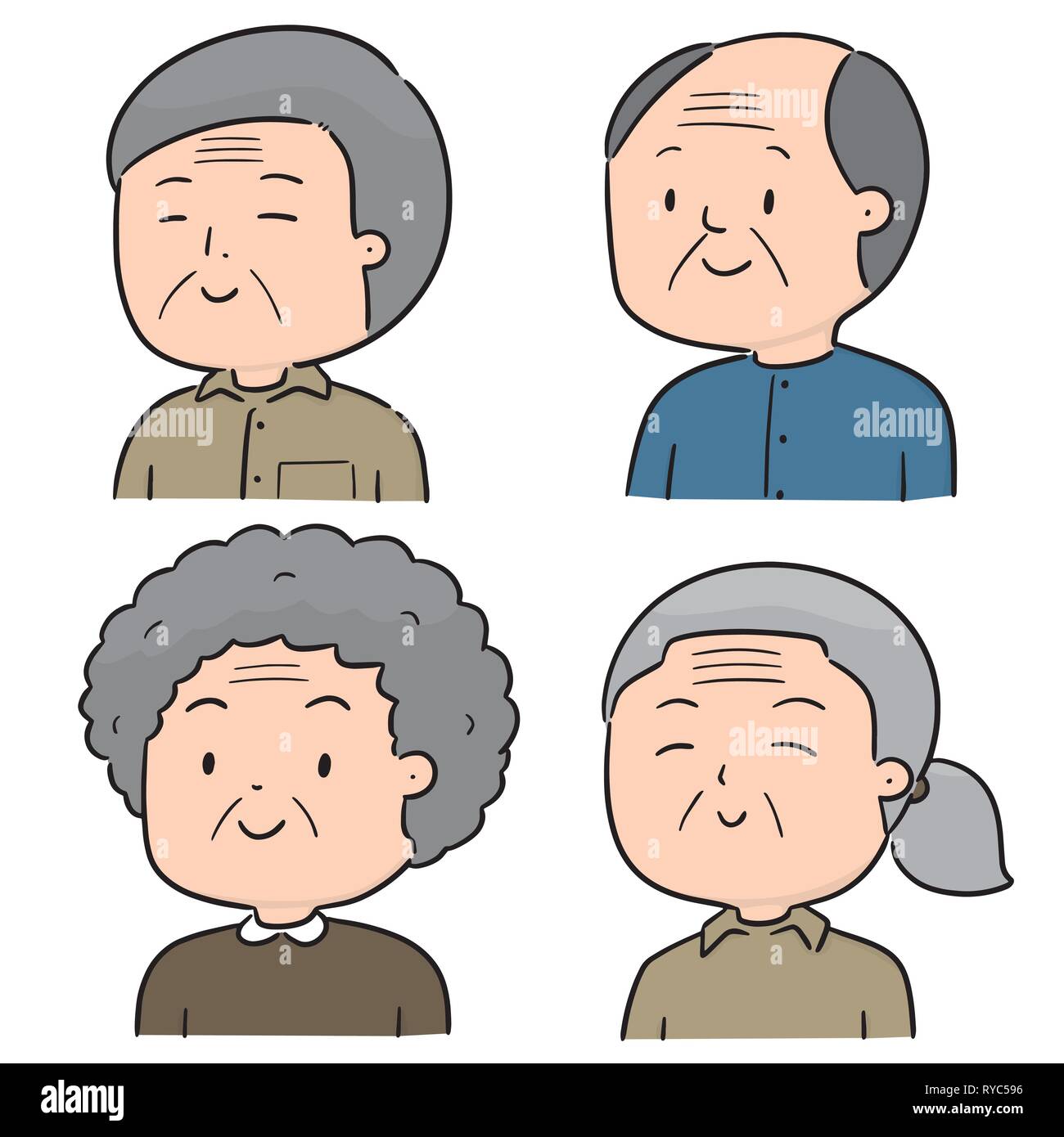 vector set of elder people Stock Vector Image & Art - Alamy