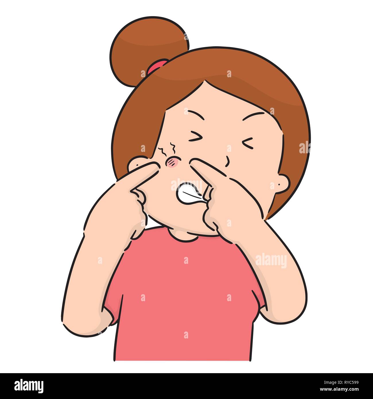 vector of woman squeezing acne Stock Vector Image & Art - Alamy