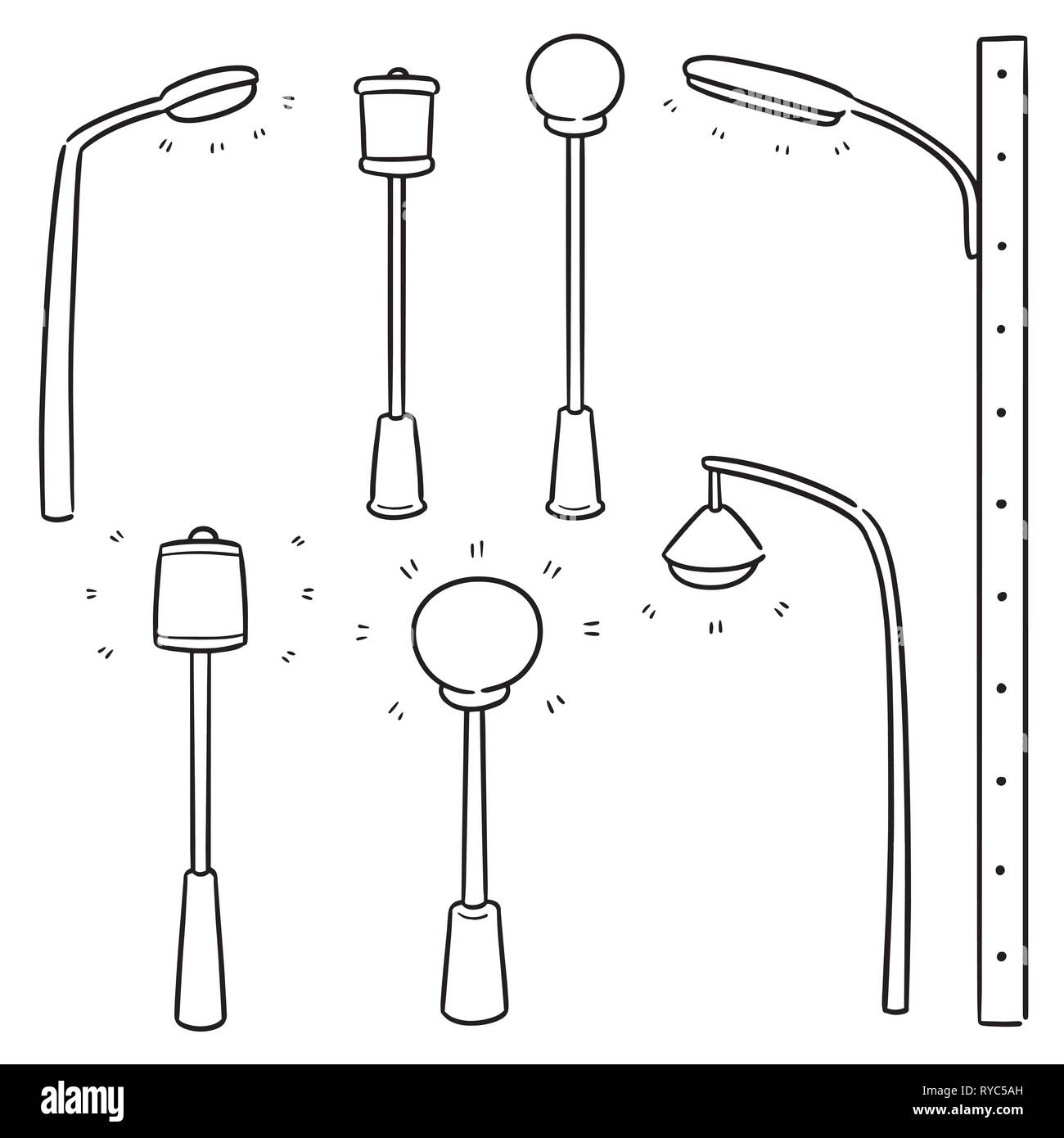 vector set of outdoor lamp Stock Vector Image & Art - Alamy