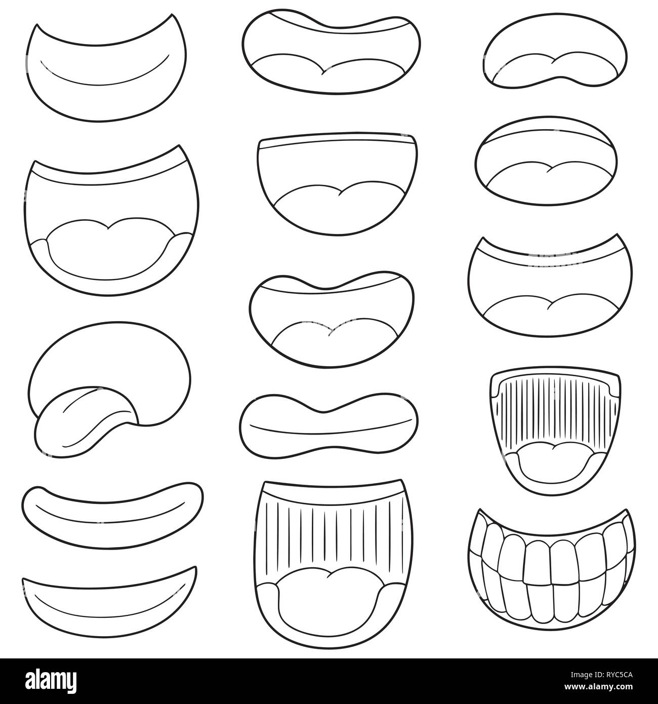 vector set of mouth Stock Vector Image & Art - Alamy