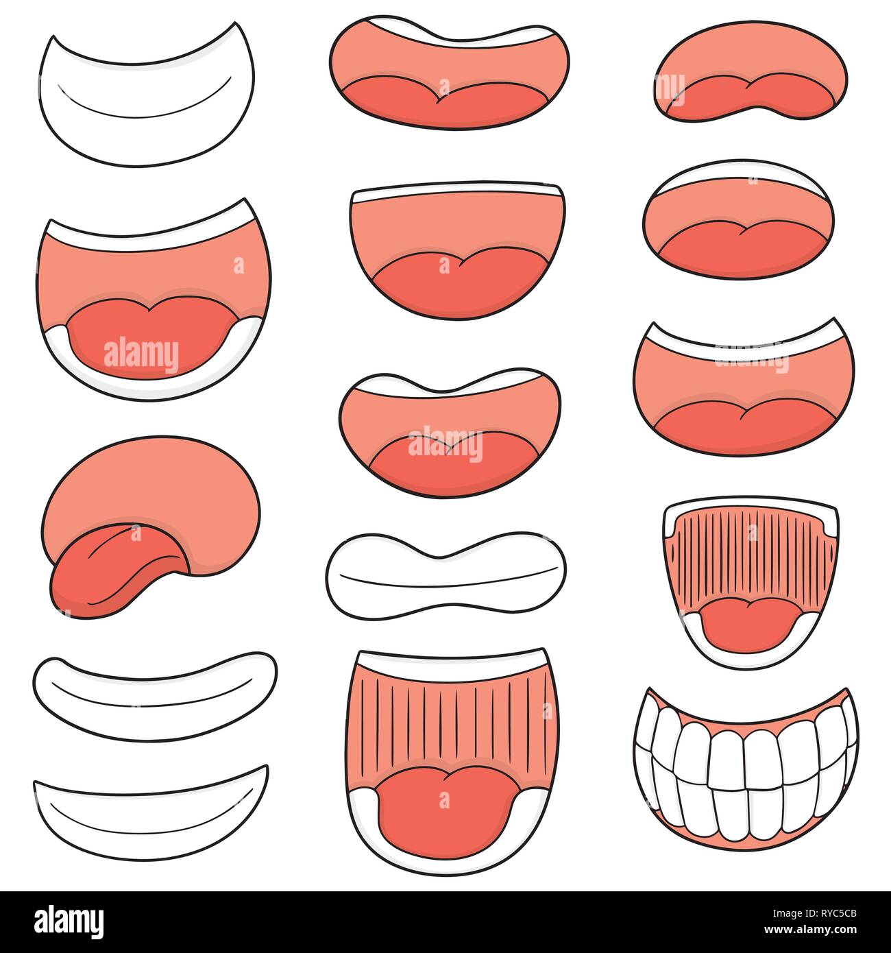 vector set of mouth Stock Vector Image & Art - Alamy