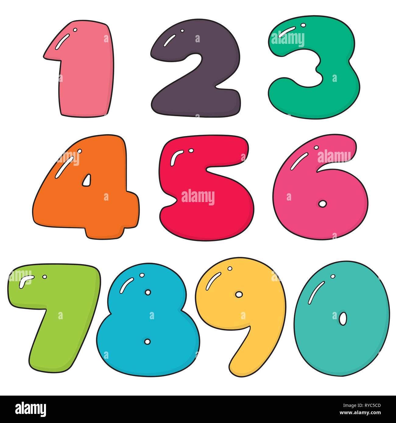 vector set of number Stock Vector Image & Art - Alamy