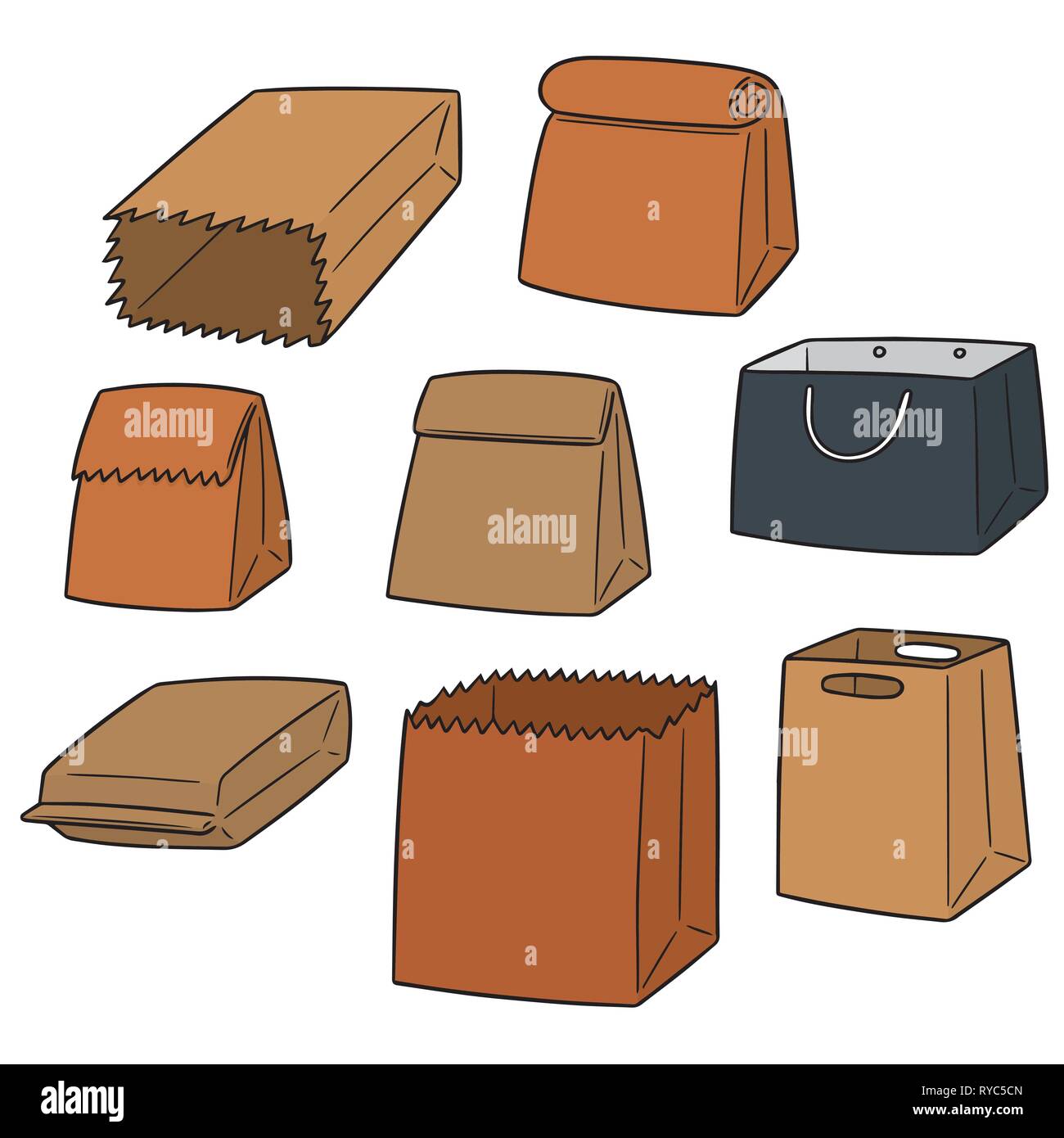 vector set of paper bag Stock Vector Image & Art - Alamy