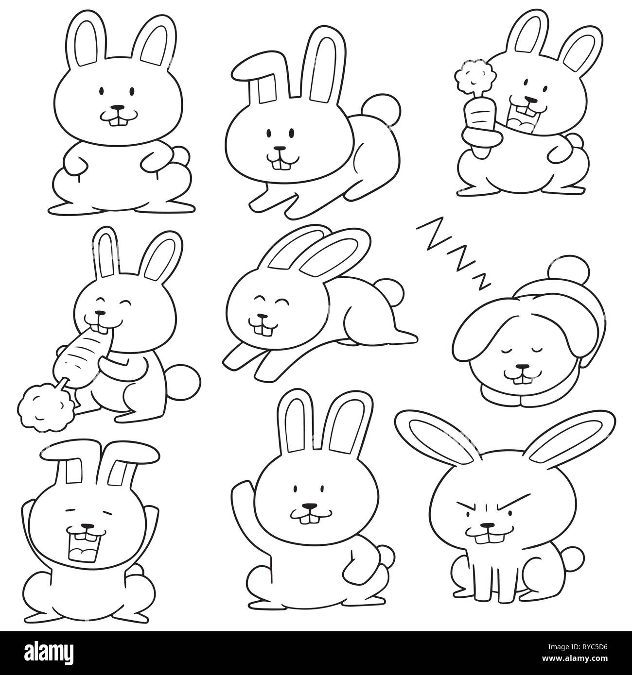 vector set of rabbit Stock Vector Image & Art - Alamy