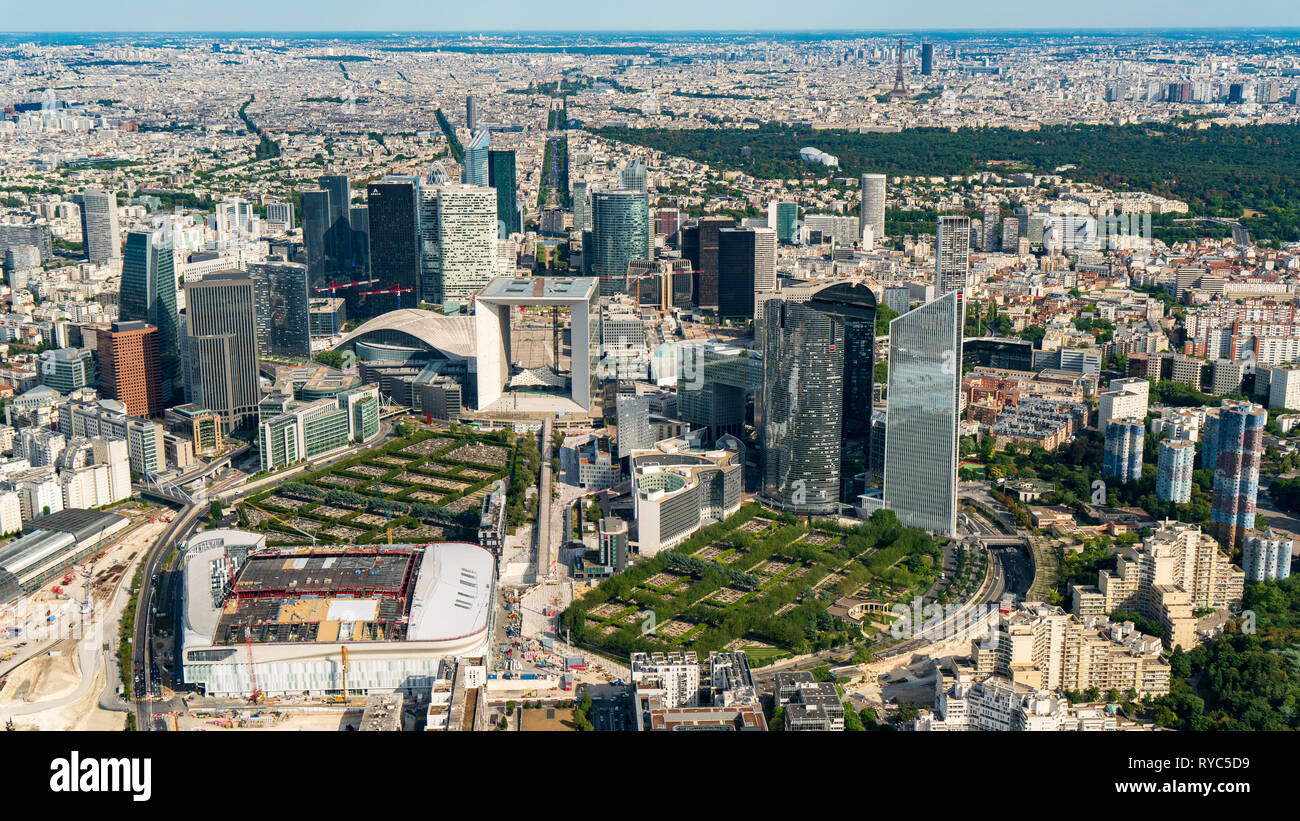 Aerial View of the Financial District La Défense, Paris France Stock ...