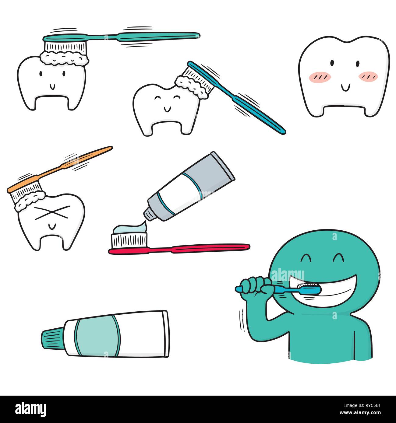 vector set of teeth Stock Vector Image & Art - Alamy