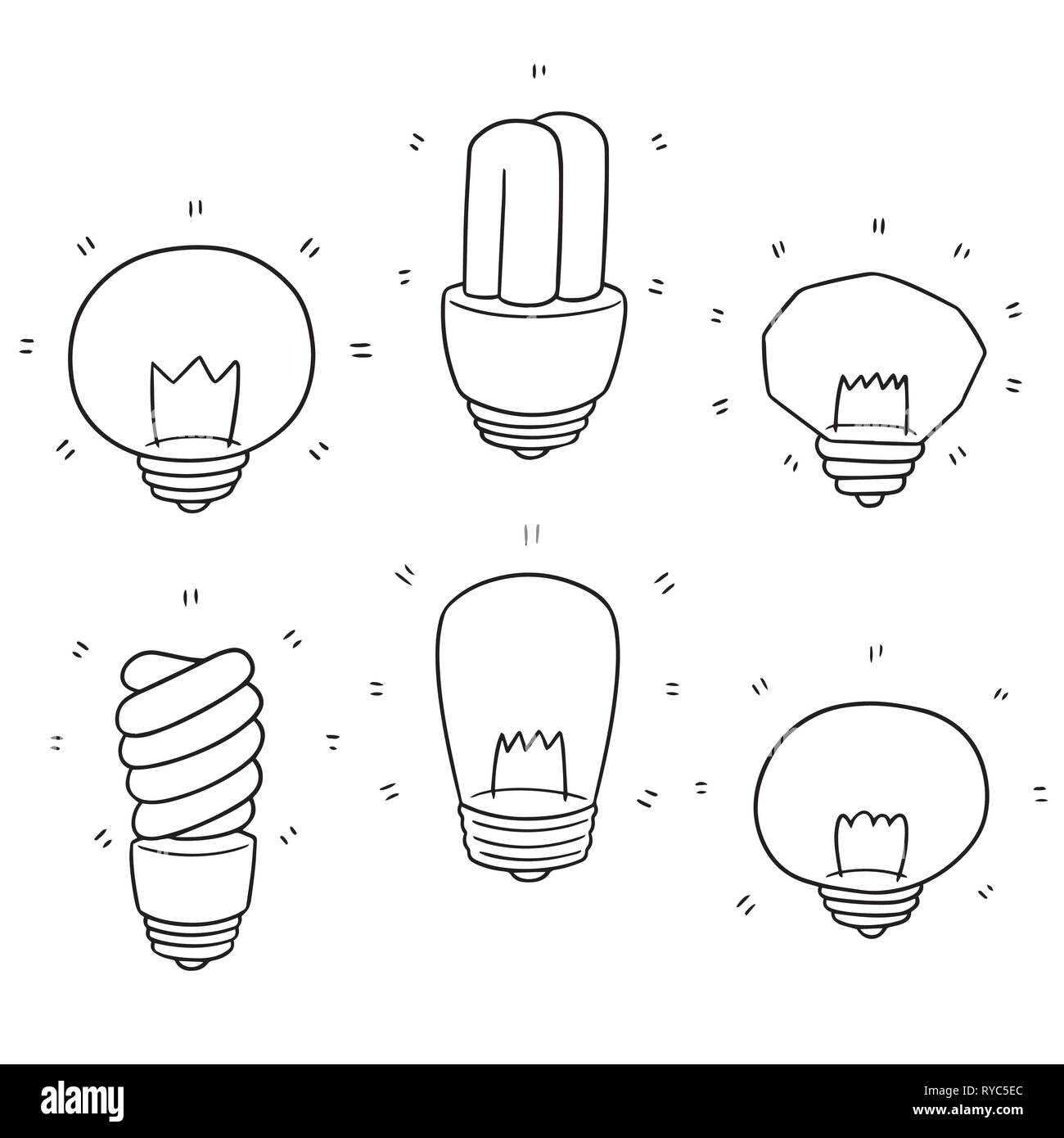 vector set of light bulb Stock Vector Image & Art - Alamy