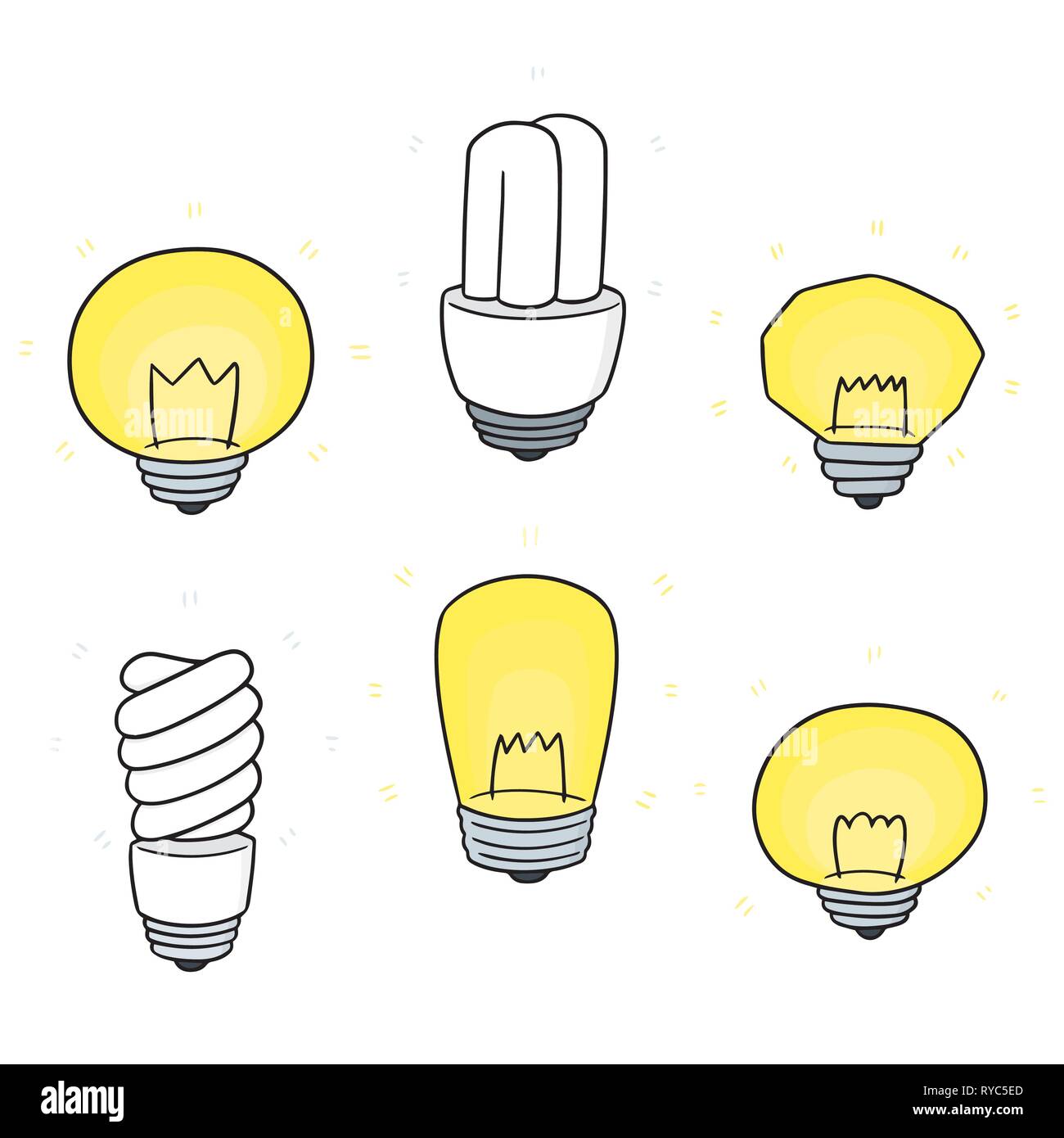 vector set of light bulb Stock Vector Image & Art - Alamy