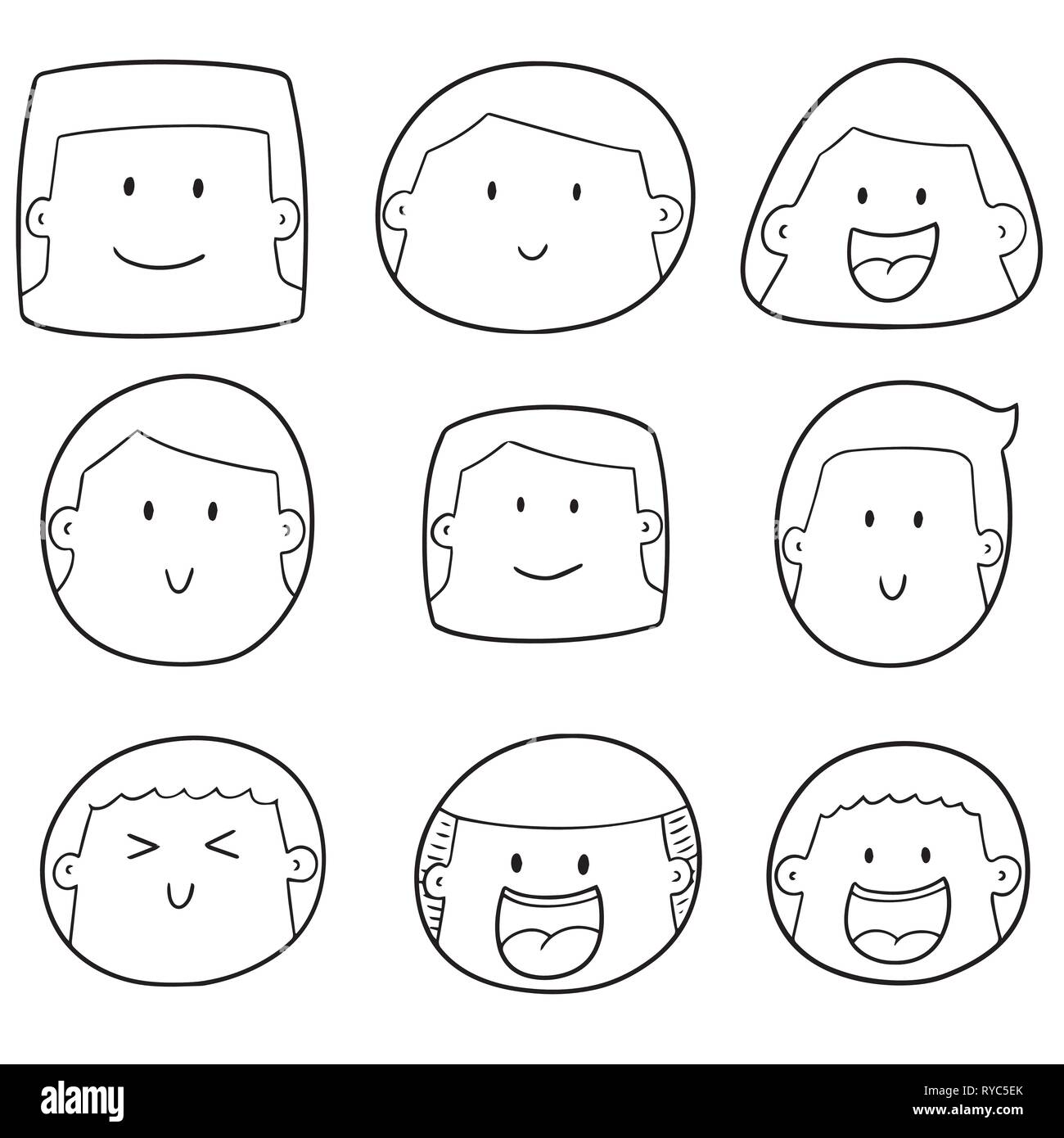 vector set of cartoon face Stock Vector Image & Art - Alamy